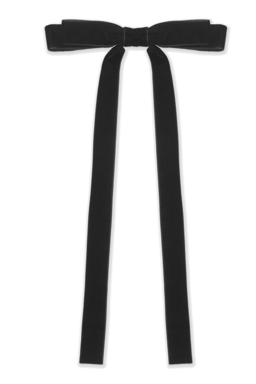 Skinny Velvet Hair Bow (Black) | Aavelle