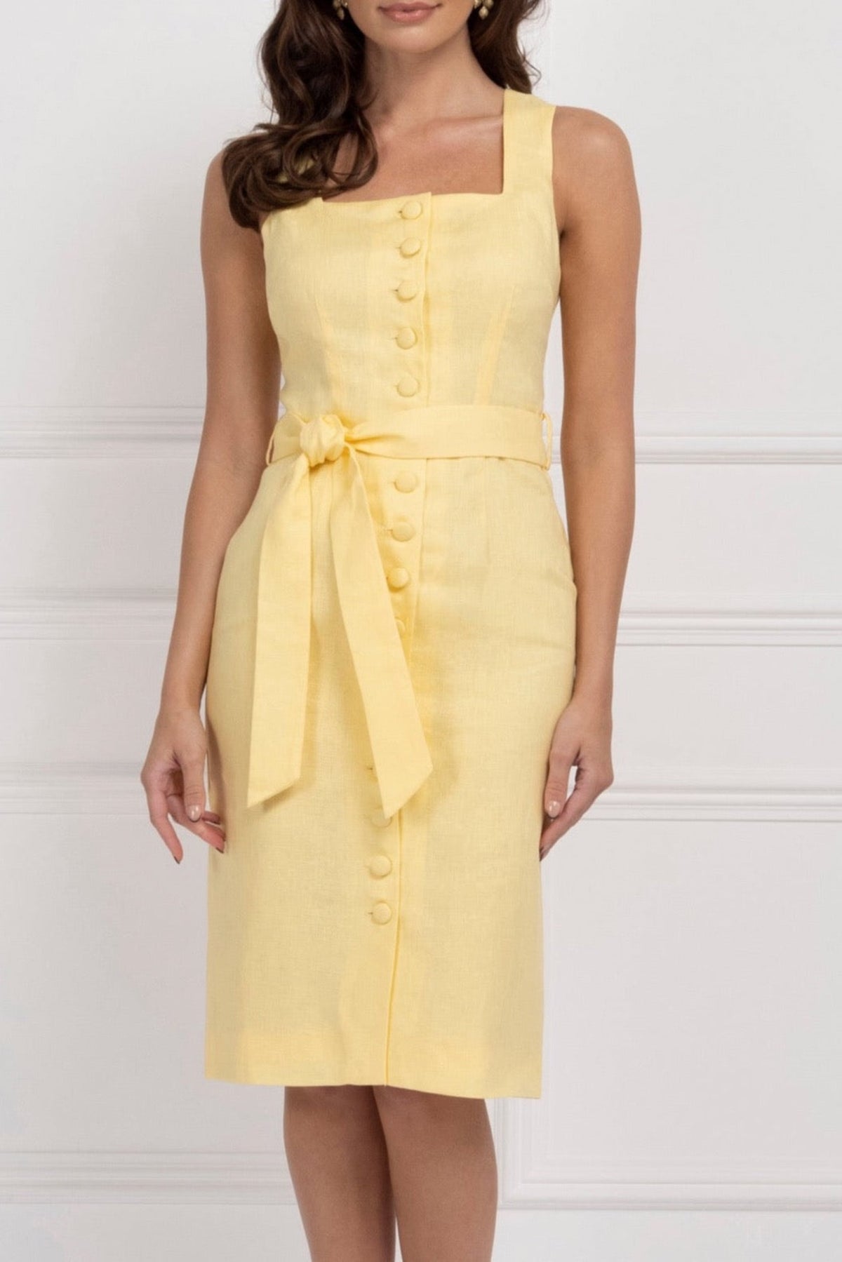 Linen Dress (Lemon) | Aavelle