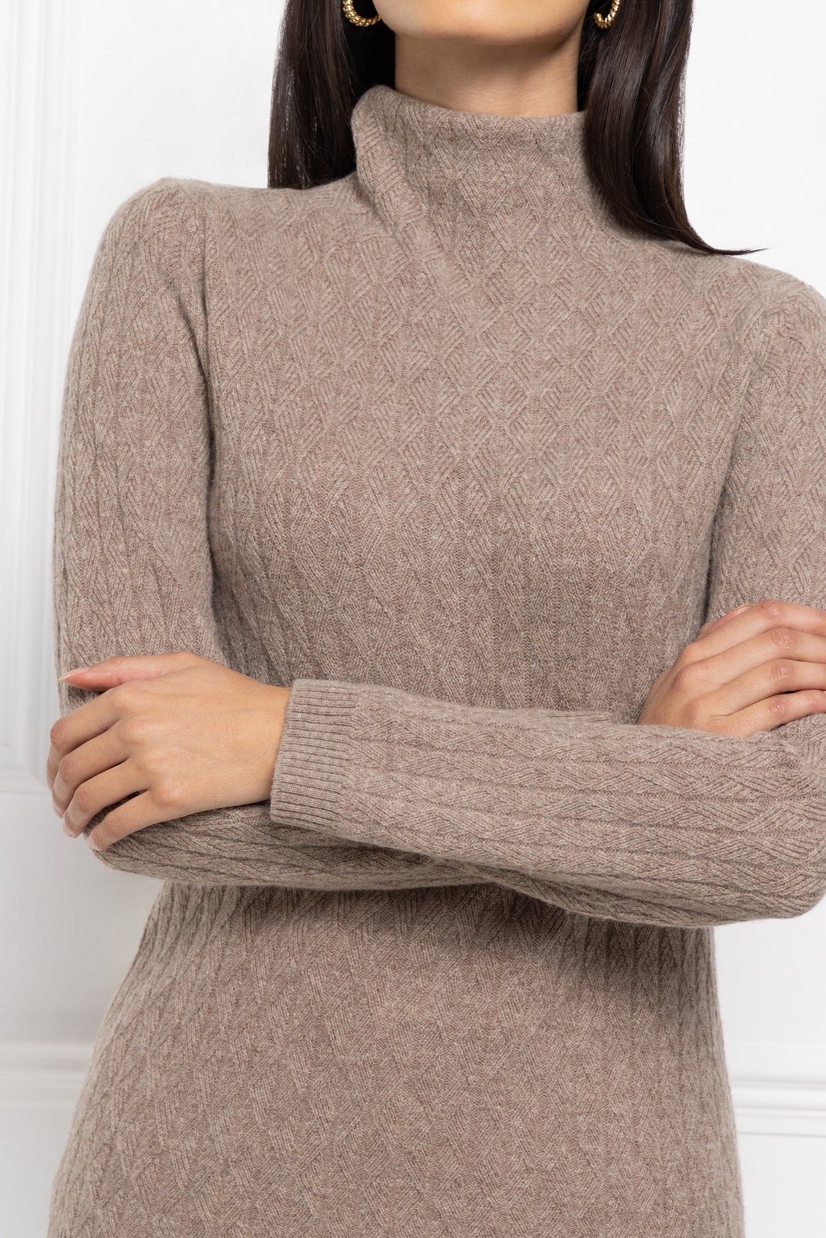 Tweedy Roll Neck (Mink) | Aavelle